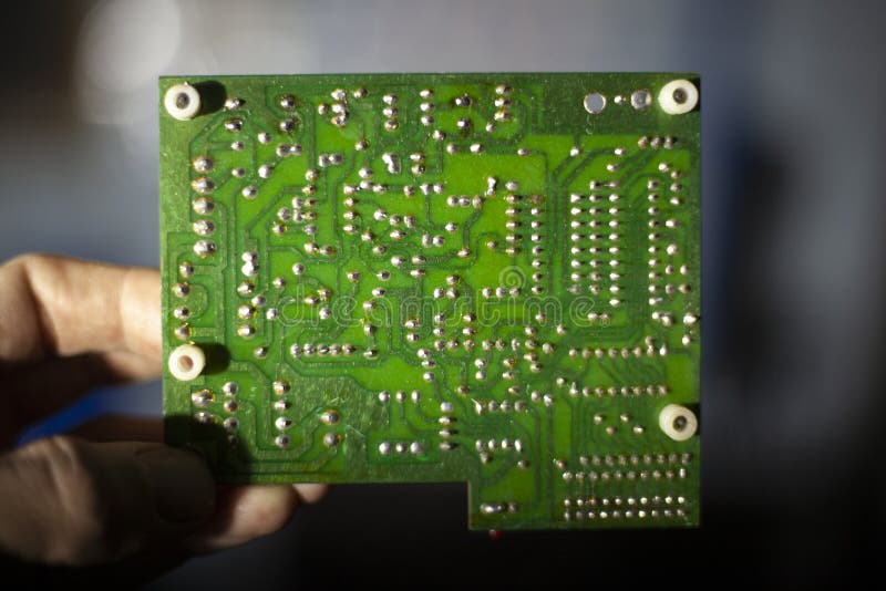 Microchip in the hand. stock photo. Image of market - 179057128