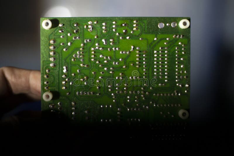 Microchip in the hand. stock image. Image of signal - 179070081