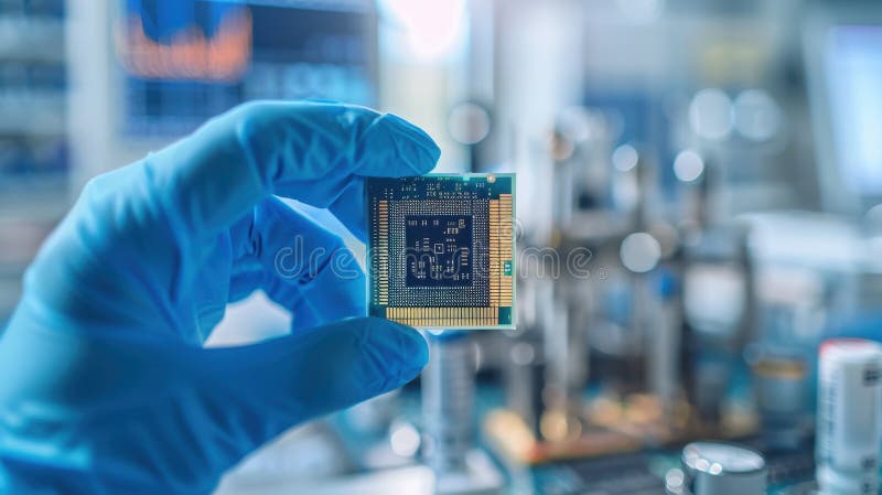 The Microchip in Hand. AI Generated Stock Illustration - Illustration ...