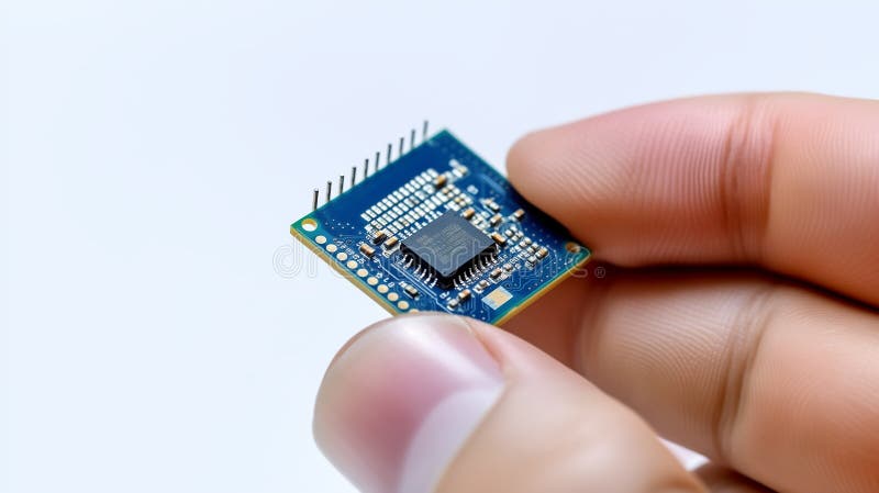 Microchip in Hand, Technology Concept on White Stock Image - Image of ...