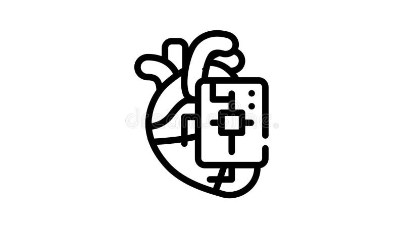 Microchip for Heart Black Icon Animation Stock Video - Video of mouse ...