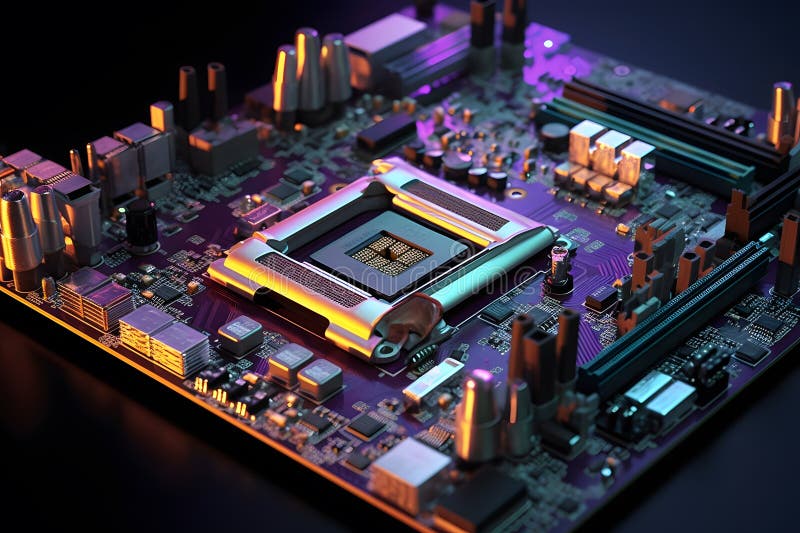 Microchip. High-tech Circuit Board. Computer it Motherboard Stock ...