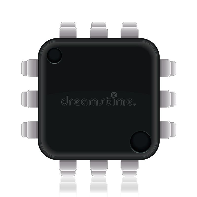 Microchip Icon stock vector. Illustration of square, gray - 24497799