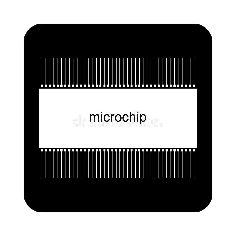 Microchip icon on white stock illustration. Illustration of electrical ...
