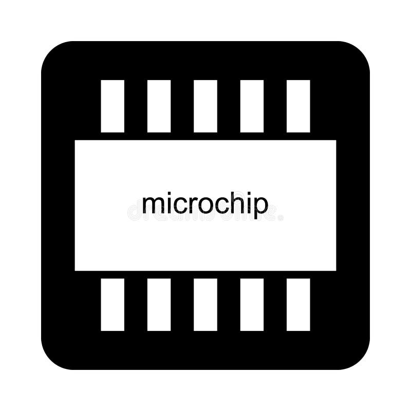 Microchip icon on white stock illustration. Illustration of chip ...