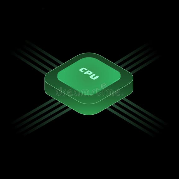 Microchip Icon. CPU, Central Processing Unit, Com Stock Vector - Illustration of electronic ...