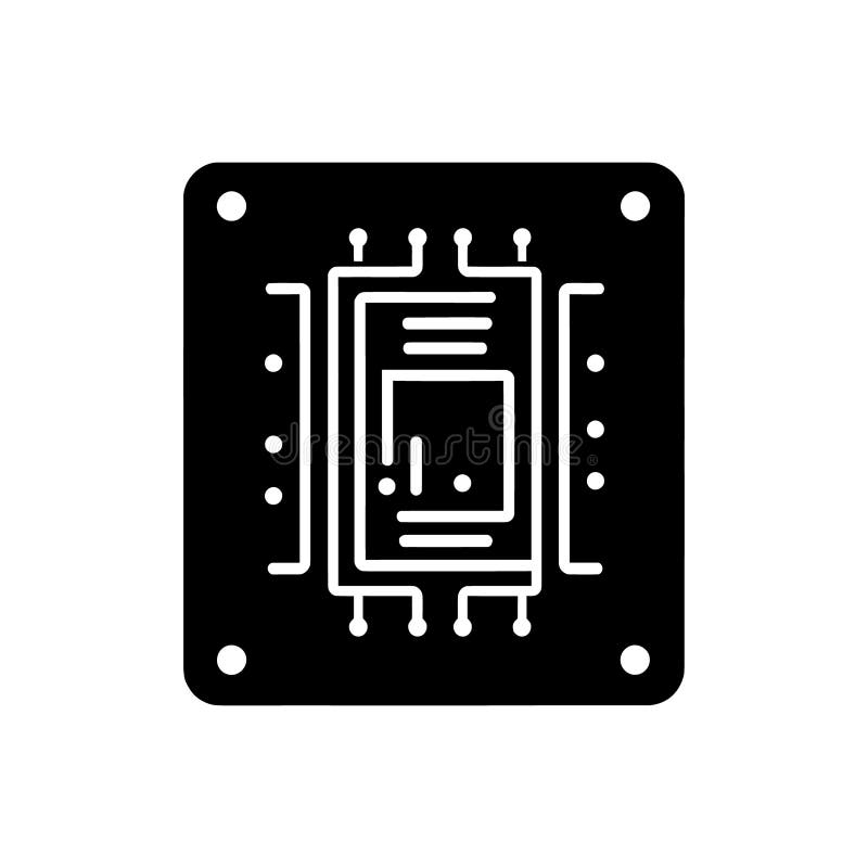Microchip Icon Cpu Central Processing Unit Computer Processor Chip Symbol Abstract