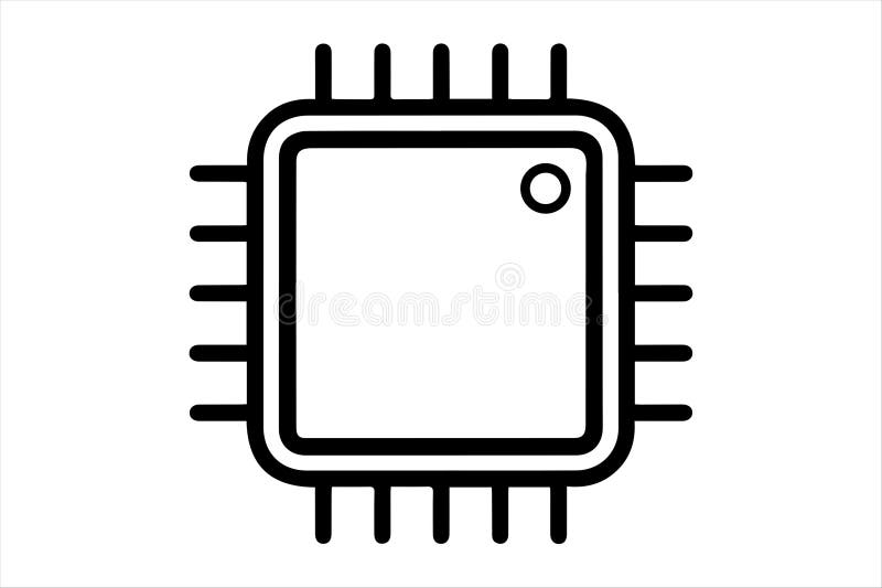 Microchip Icon Vector Illustration of Integrated Circuit Stock Vector - Illustration of tech ...
