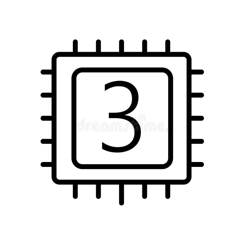 Microchip Icon Vector Sign and Symbol Isolated on White Background ...