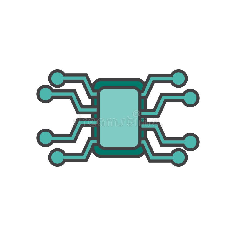Microchip Flat Icon Vector, Symbol Or Logo. Stock Vector - Illustration ...