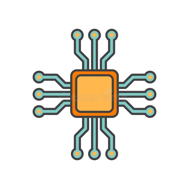 Microchip Icon Vector Sign and Symbol Isolated on White Background ...