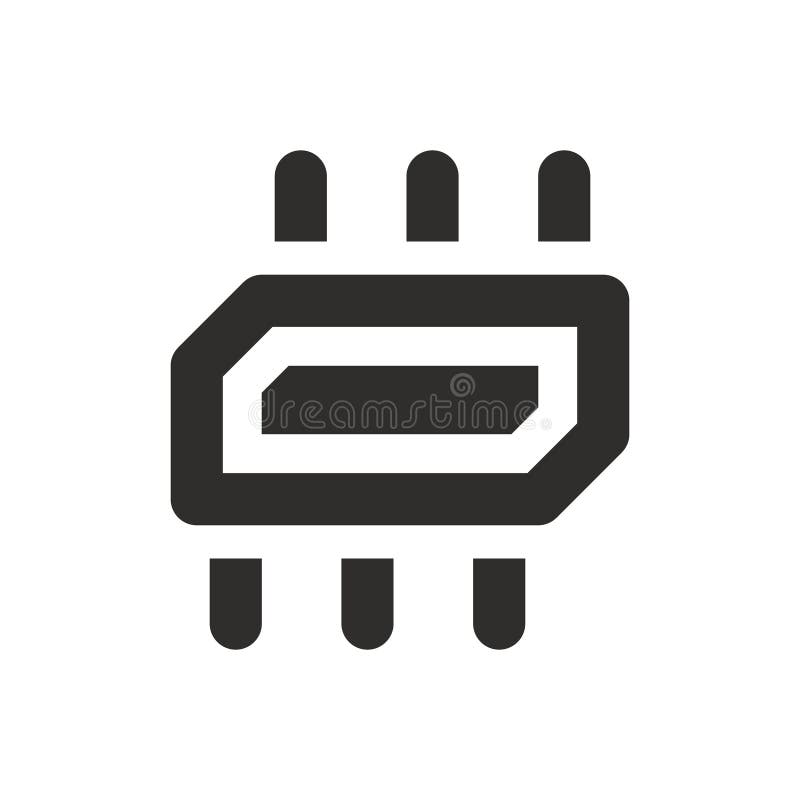 Microchip Icon Cpu Central Processing Unit Computer Processor Chip Symbol Abstract