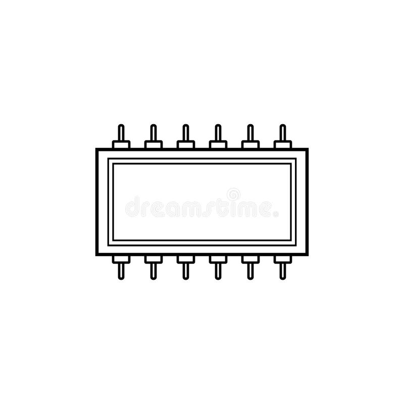 Microchip icon on white stock illustration. Illustration of code ...