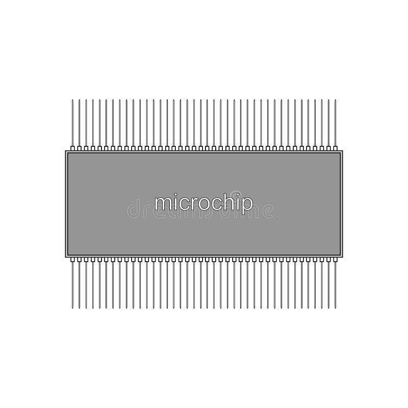 Microchip icon on white stock illustration. Illustration of code ...