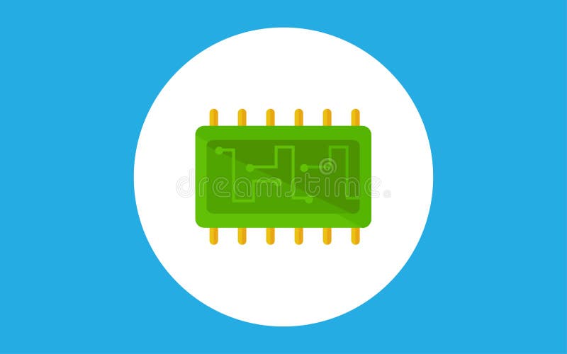 Microchip Vector Icon Sign Symbol Stock Vector - Illustration of ...