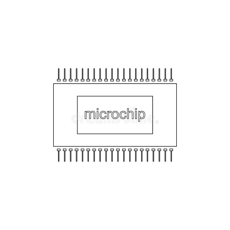 Microchip icon on white stock illustration. Illustration of code ...