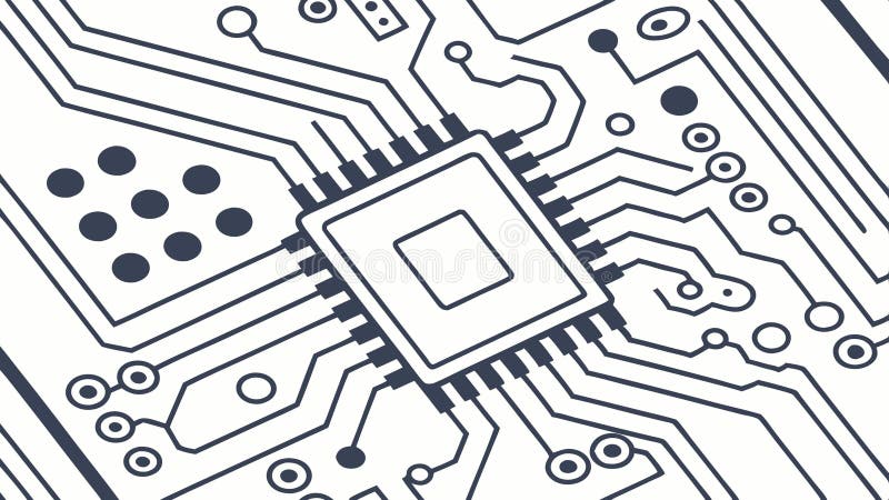 Microchip Illustration, Computer Chip for Tech Industry Vector Design ...