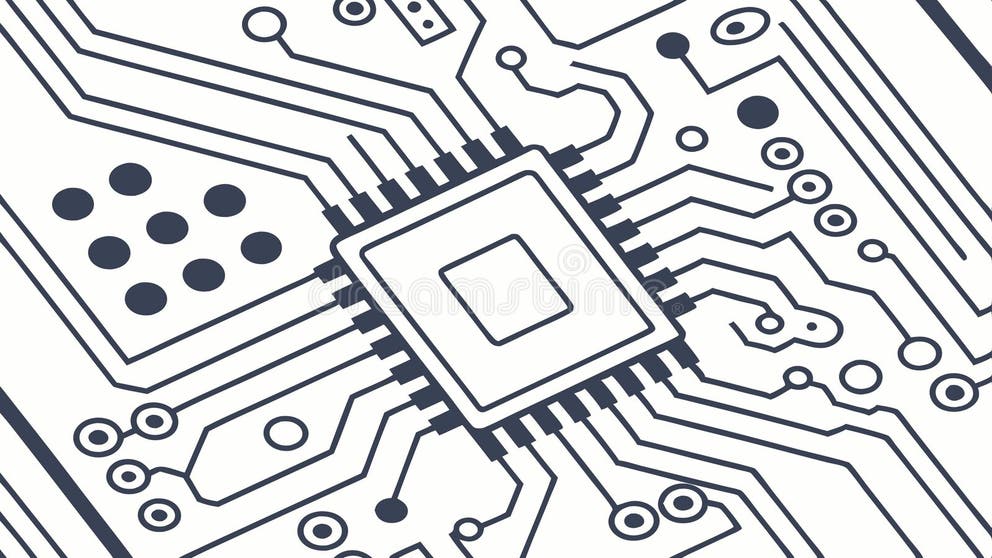 Microchip Illustration, Computer Chip for Tech Industry Vector Design ...