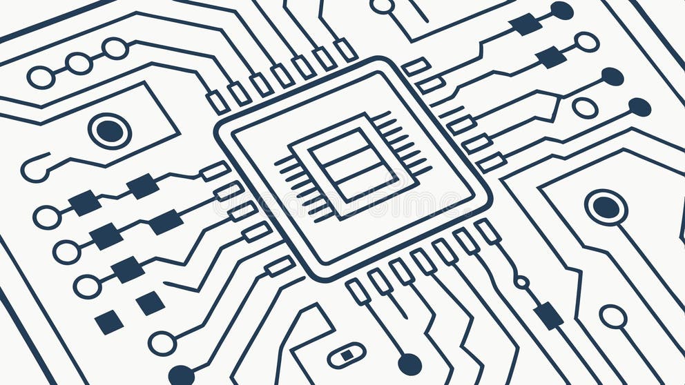 Microchip Illustration, Electronic Component Design Vector Design ...
