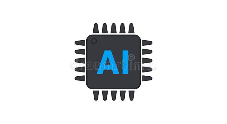 Microchip Illustration Featuring a Square, Black Chip with Rounded ...