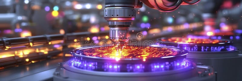 Microchip Inspection with Futuristic Robotic Precision Stock ...