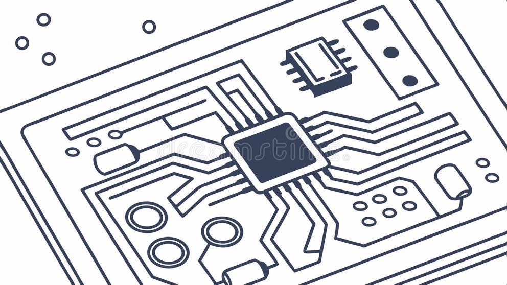 Microchip, Integrated Circuit Illustration Vector Design Generative AI ...