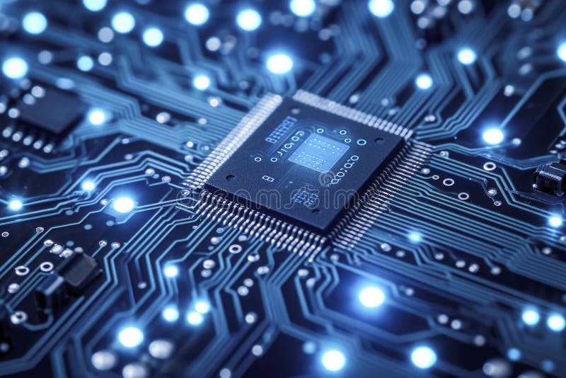 Microchip Integrated into a Circuit, Technology Concept Stock Photo ...