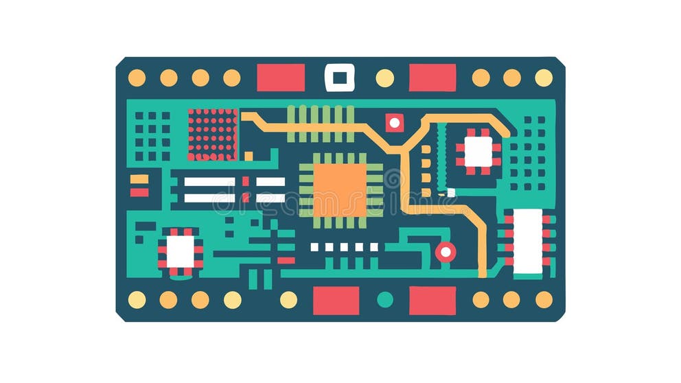 Microchip Integrated Device. Core Electronic Unit, Vector Design ...