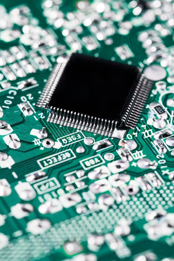Microchip Integrated on Green Motherboard Computer Science Stock Photo ...