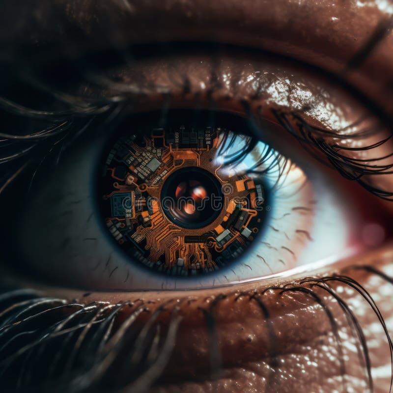 Microchip Integration into the Human Eye Stock Photo - Image of systems ...