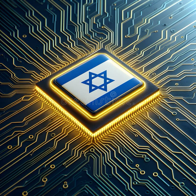 A Microchip with Israel Flag, Representing Advancement of Israeli ...