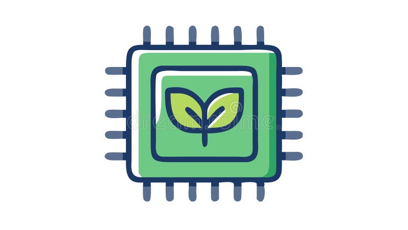 Microchip with Leaf, Green Technology, Sustainable Innovation, Vector ...