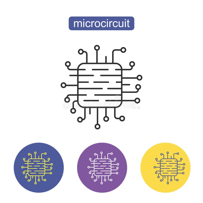 Symbol Of Electronic Microchip Stock Illustration - Illustration of ...