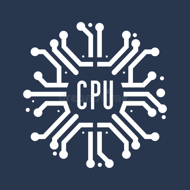 Microchip Logo Icon. CPU, Central Processing Unit, Computer Processor ...