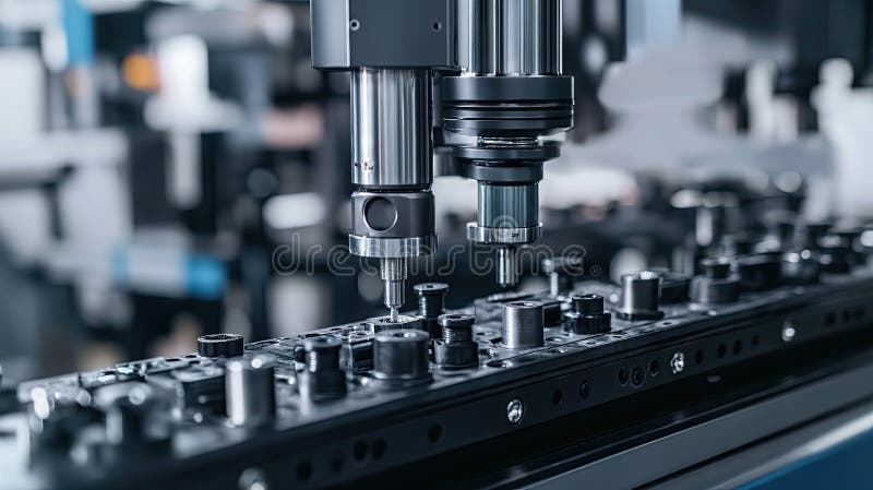 Microchip Machine Working in Factory Stock Photo - Image of ...