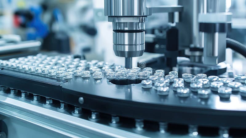 Microchip Machine Working in Factory Stock Illustration - Illustration ...