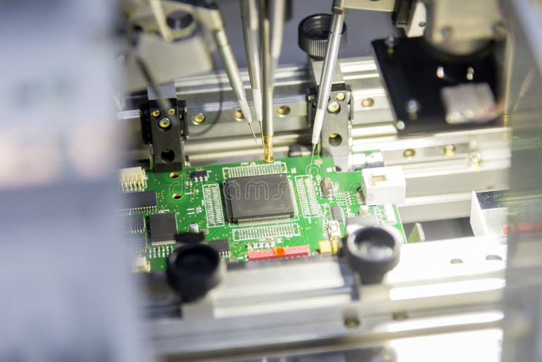 The Microchip on the Main Board in the Assembly Line Stock Image ...