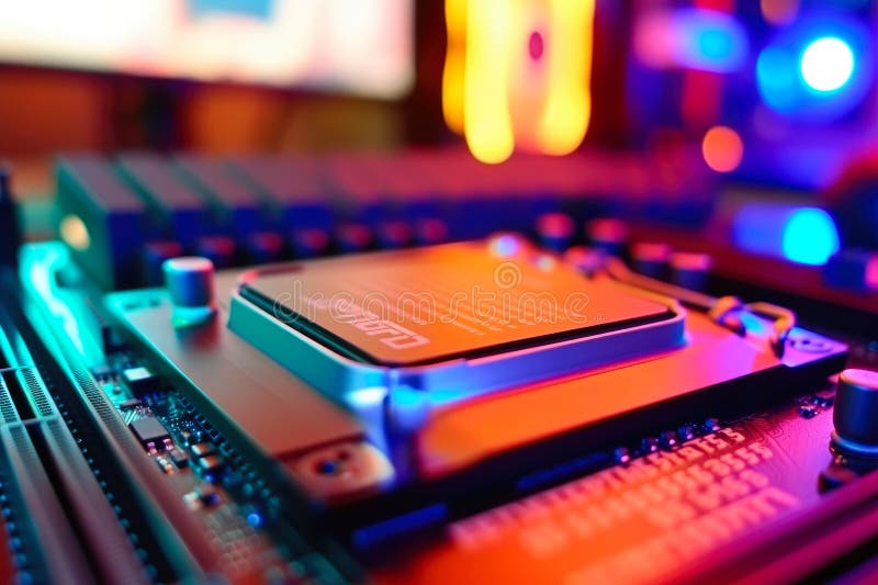 Microchip Marvel: Inside the Computer World. Stock Illustration ...