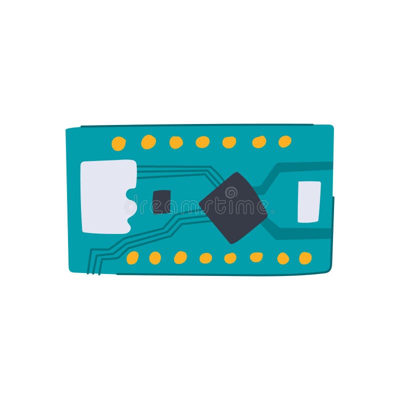 Microchip Microcontroller Cartoon Vector Illustration Stock ...
