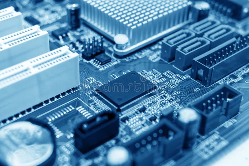 Microchip on motherboard stock image. Image of signal - 83046223