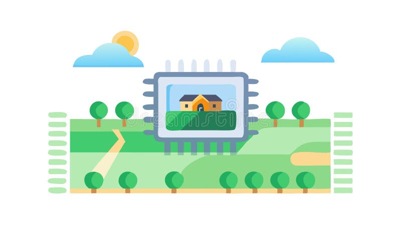 Microchip with Nature, Green Computing, Sustainable Tech, Vector Design ...