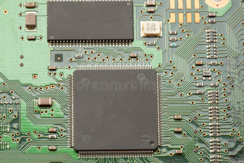 Microchip and pcb macro stock photo. Image of nanometer - 18766504