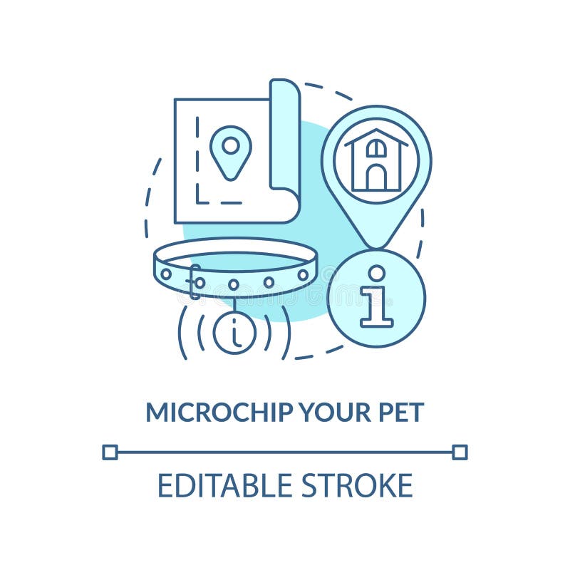 Microchip Pet Turquoise Concept Icon Stock Vector - Illustration of ...