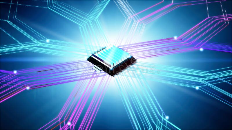 Microchip, Power and Speed. Presentation of the New Microchip. Processor of a Computer. Cpu ...