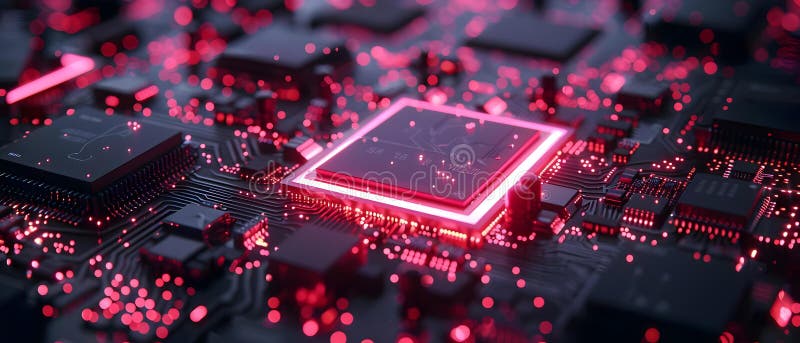 Microchip Power Surge: the Heartbeat of Technology. Concept Technology ...