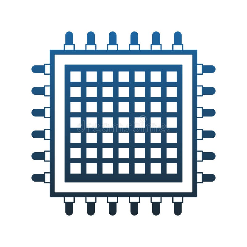Microchip Processor Technology Blue Lines Stock Vector - Illustration ...