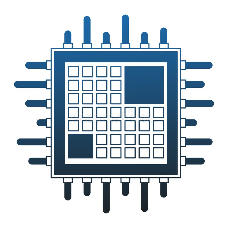 Microchip Processor Technology Blue Lines Stock Vector - Illustration ...