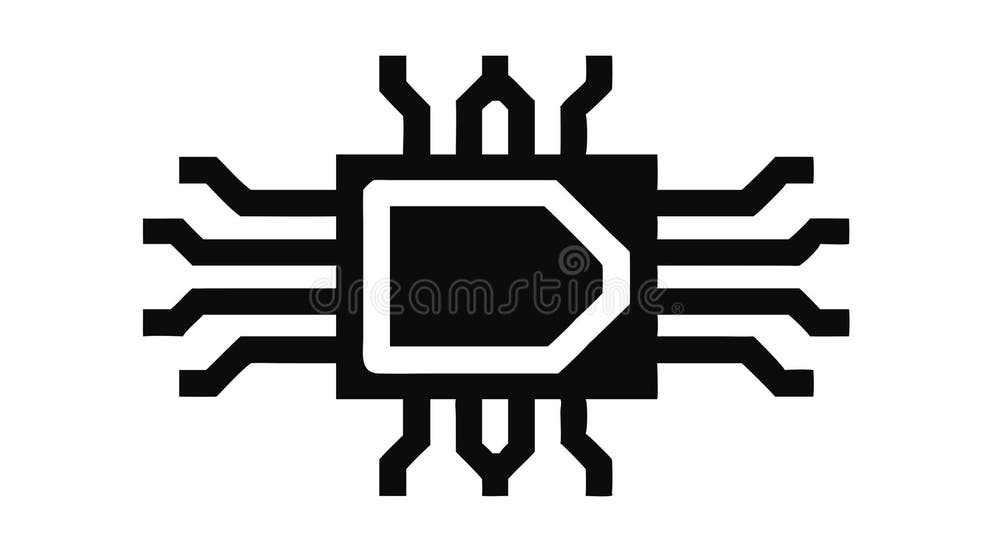 Microchip Processor Technology Circuit Computing Vector, Vector Design Generative AI Stock ...