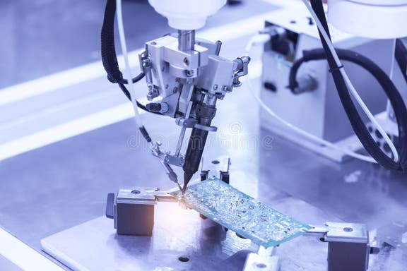 Microchip Production Factory. Technological Process Stock Image - Image ...