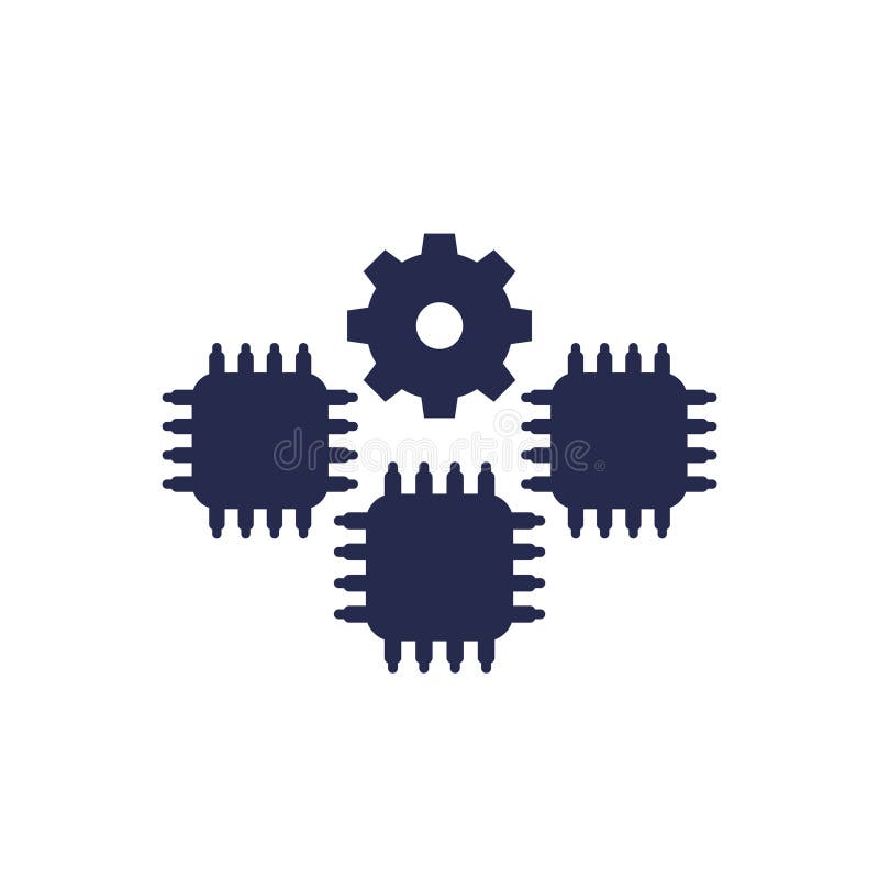 Microchip Production Icon with Chips Stock Vector - Illustration of ...